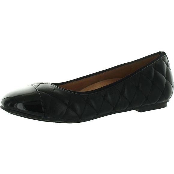 Vionic | Shoes | Vionic Womens Desiree Black Leather Quilted Toe Cap ...